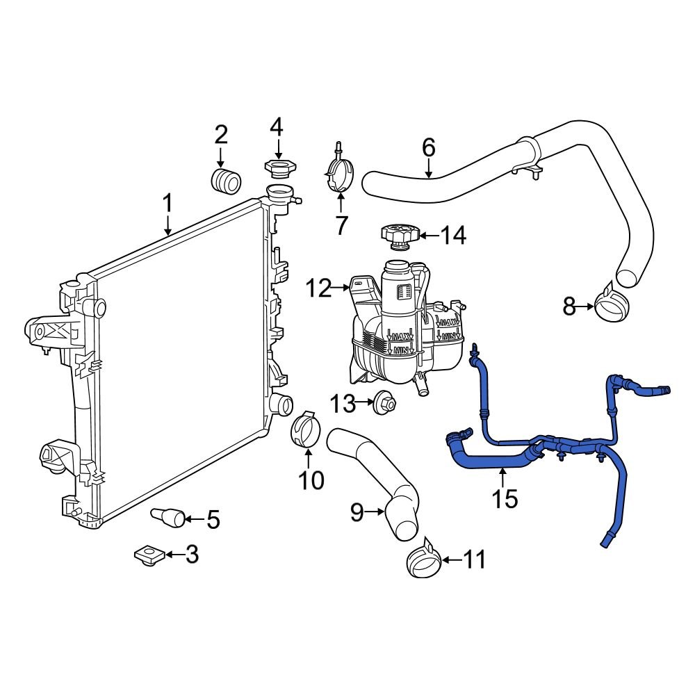Ram OE 68184913AE - Engine Coolant Reservoir Hose