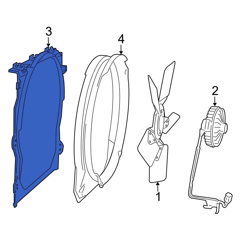 Ram OE 52014731AB - Front Engine Cooling Fan Shroud