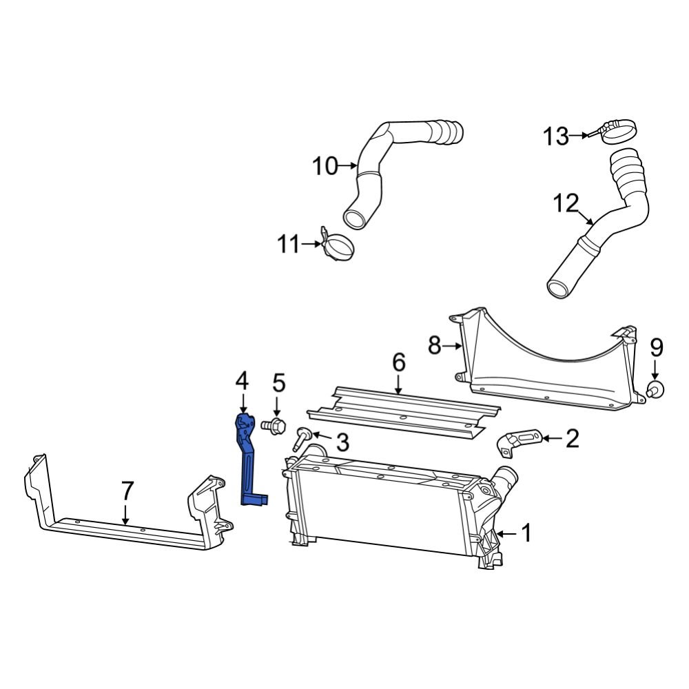 Ram OE 68158148AC - Right Intercooler Bracket