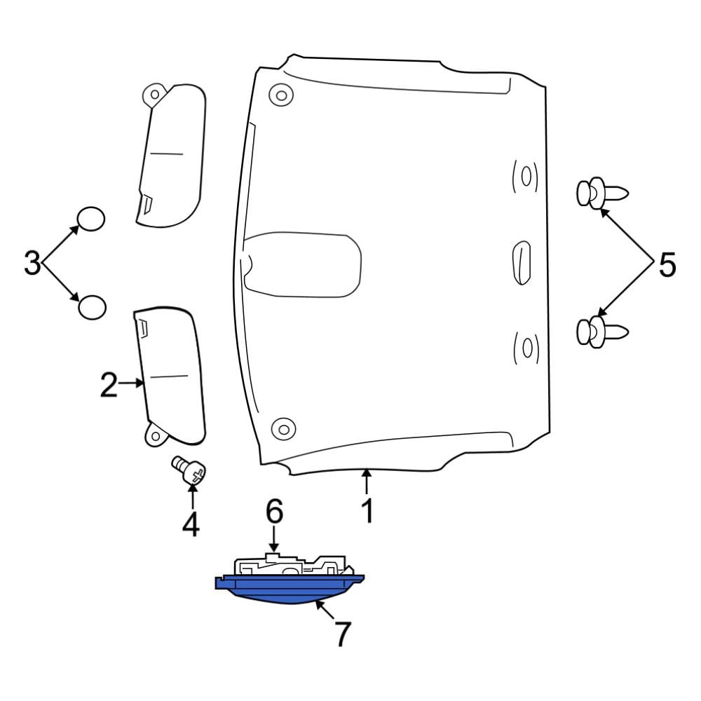 Ram OE 68239085AA - Left Dome Light Lens