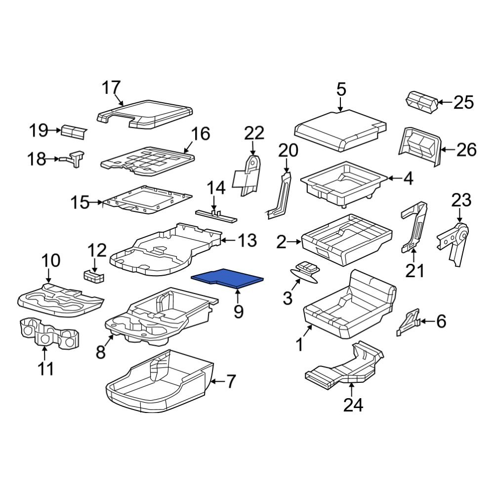 Ram OE 1WQ39DX9AA - Console Mat