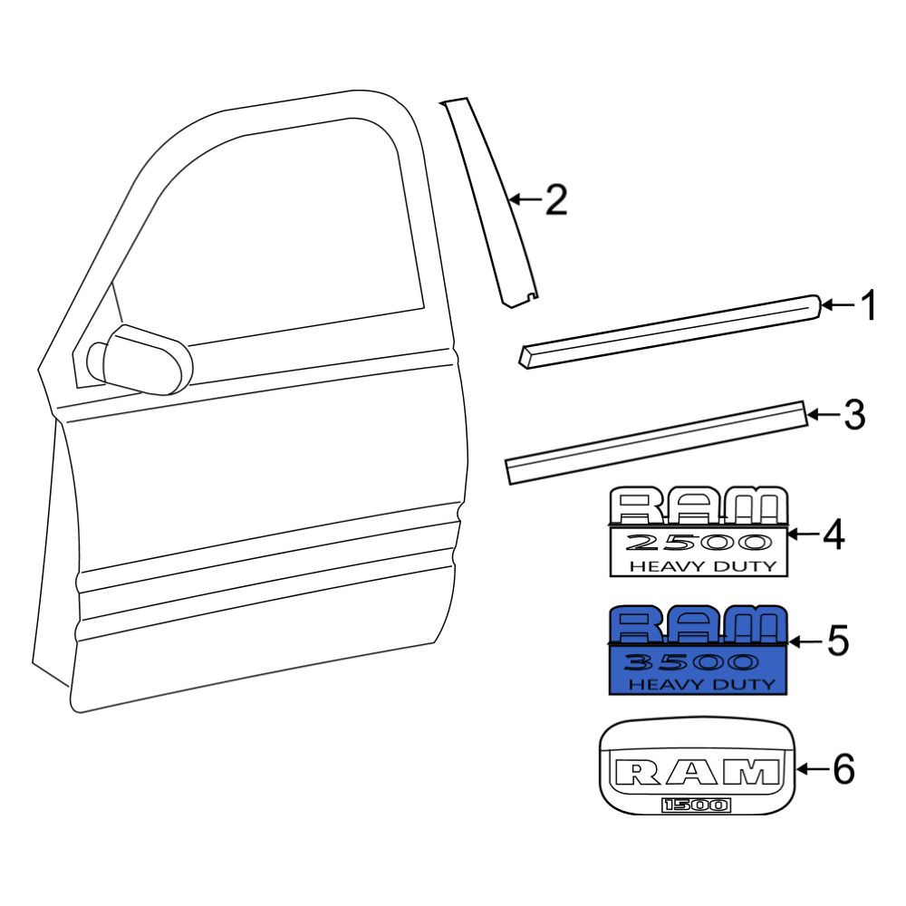 Ram OE 68140350AC - Front Door Emblem