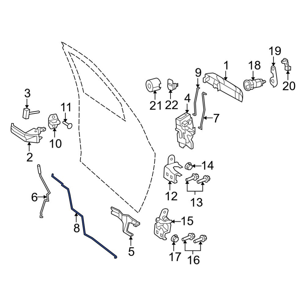 Ram OE 55372983AB - Front Left Outer Door Handle Link