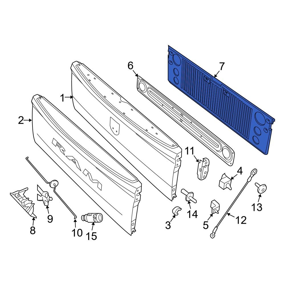 Ram OE 68034277AC - Rear Tailgate Trim Cover