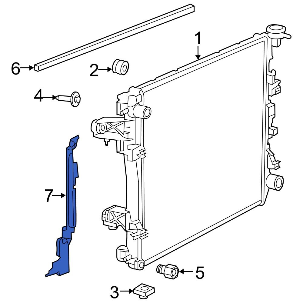 Ram OE 68362572AB - Right Radiator Air Seal