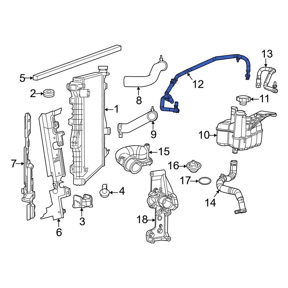 Ram OE 68370065AA - Engine Coolant Overflow Hose