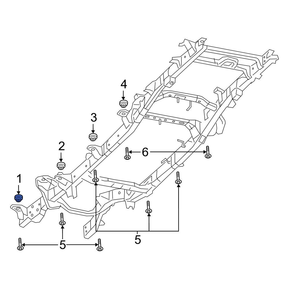 Ram OE 68505696AA - Front Body Mount Cushion