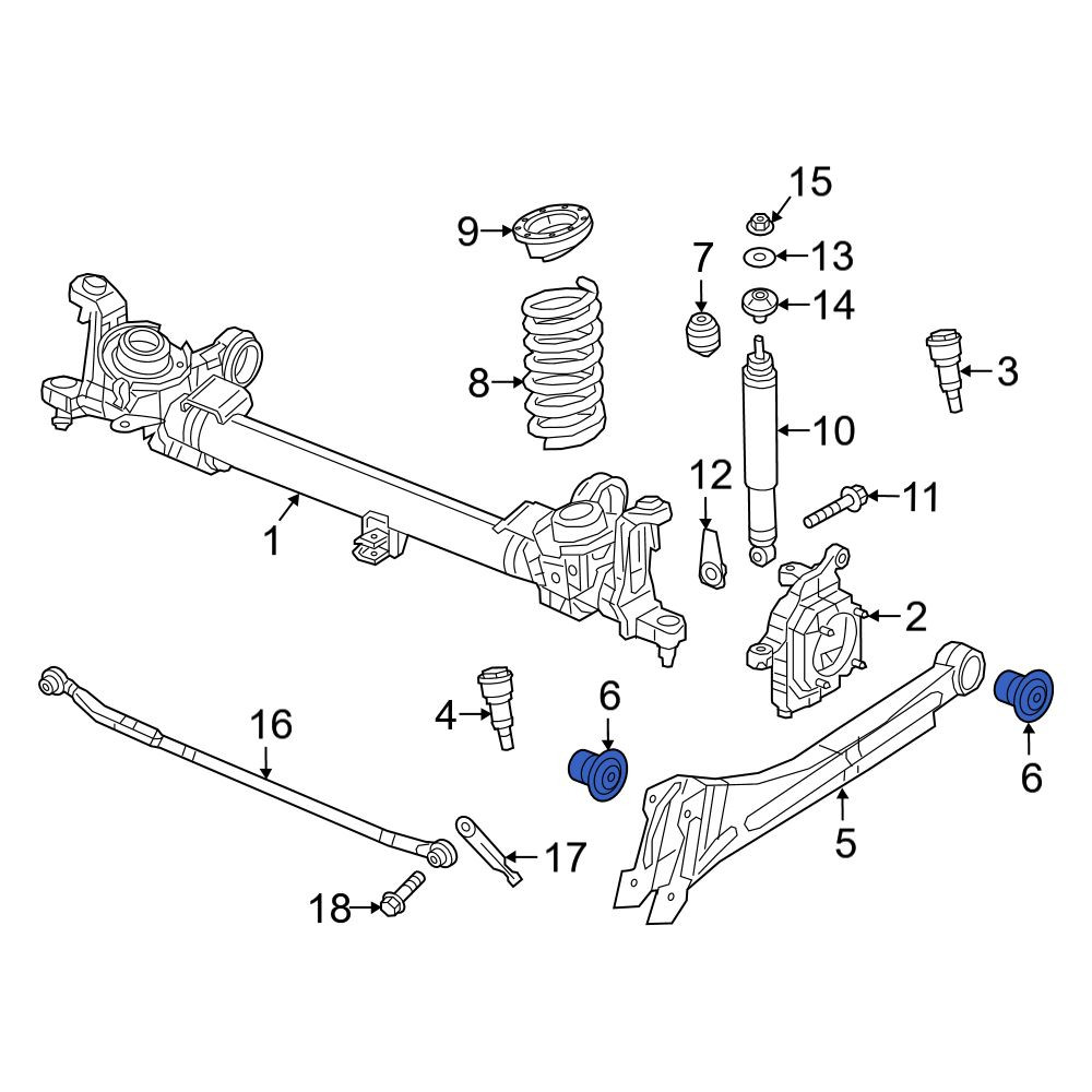 Ram OE 68480121AA - Front Suspension Trailing Arm Bushing