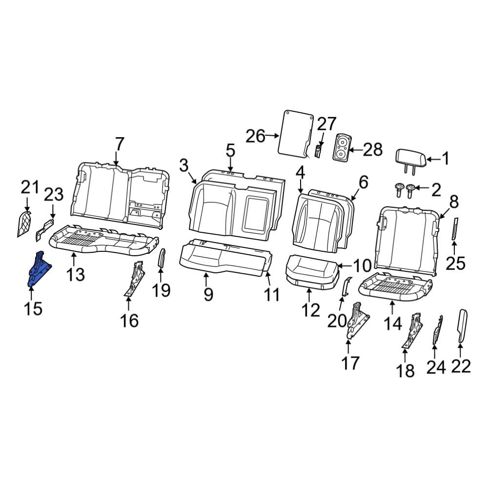 Ram OE 68264578AA - Rear Right Outer Seat Back Recliner