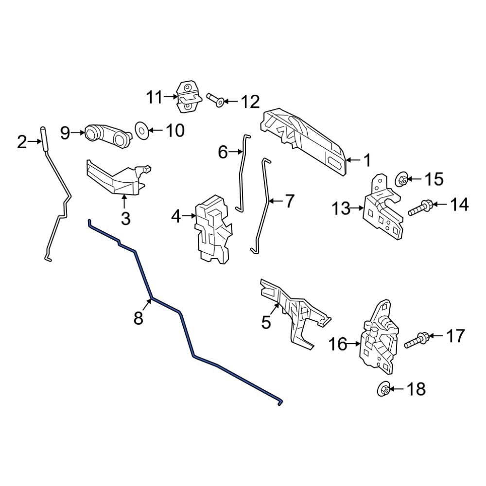Ram OE 5165721AA - Front Left Inner Door Handle Link