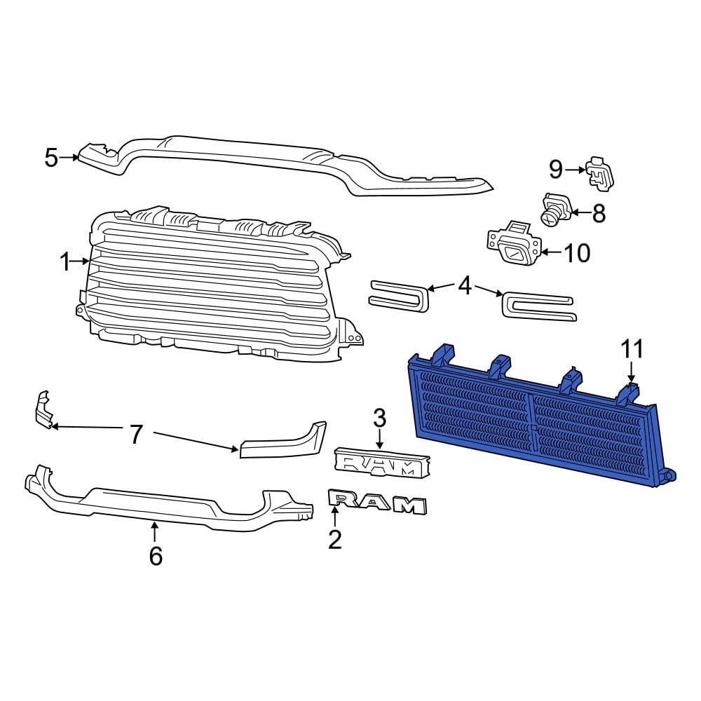 Ram OE 68452775AC - Front Radiator Shutter Assembly