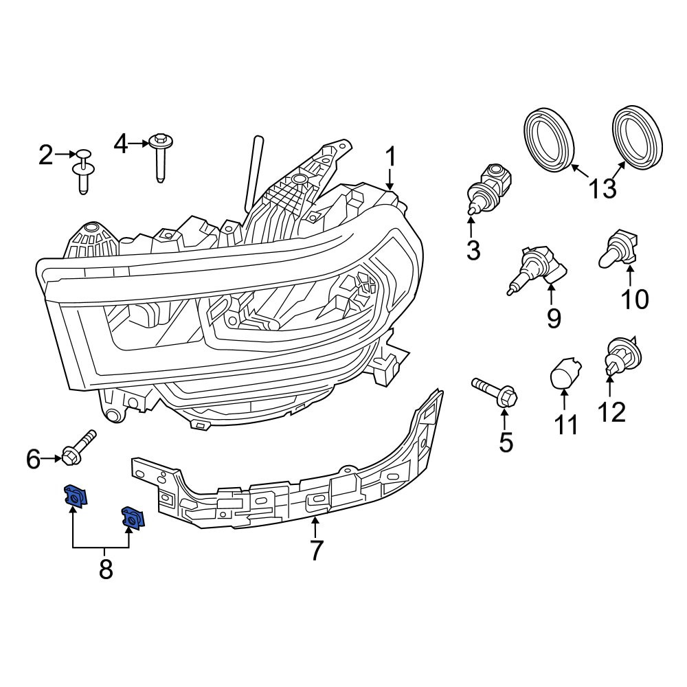 Ram OE 68448972AA - Headlight Mounting Nut
