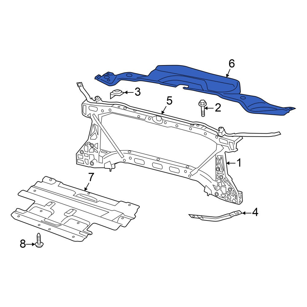 Ram OE 68366245AB - Front Radiator Support Access Cover
