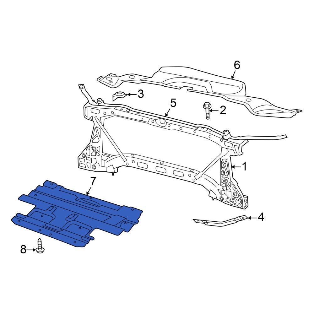 Ram OE 68359232AB - Front Radiator Support Splash Shield