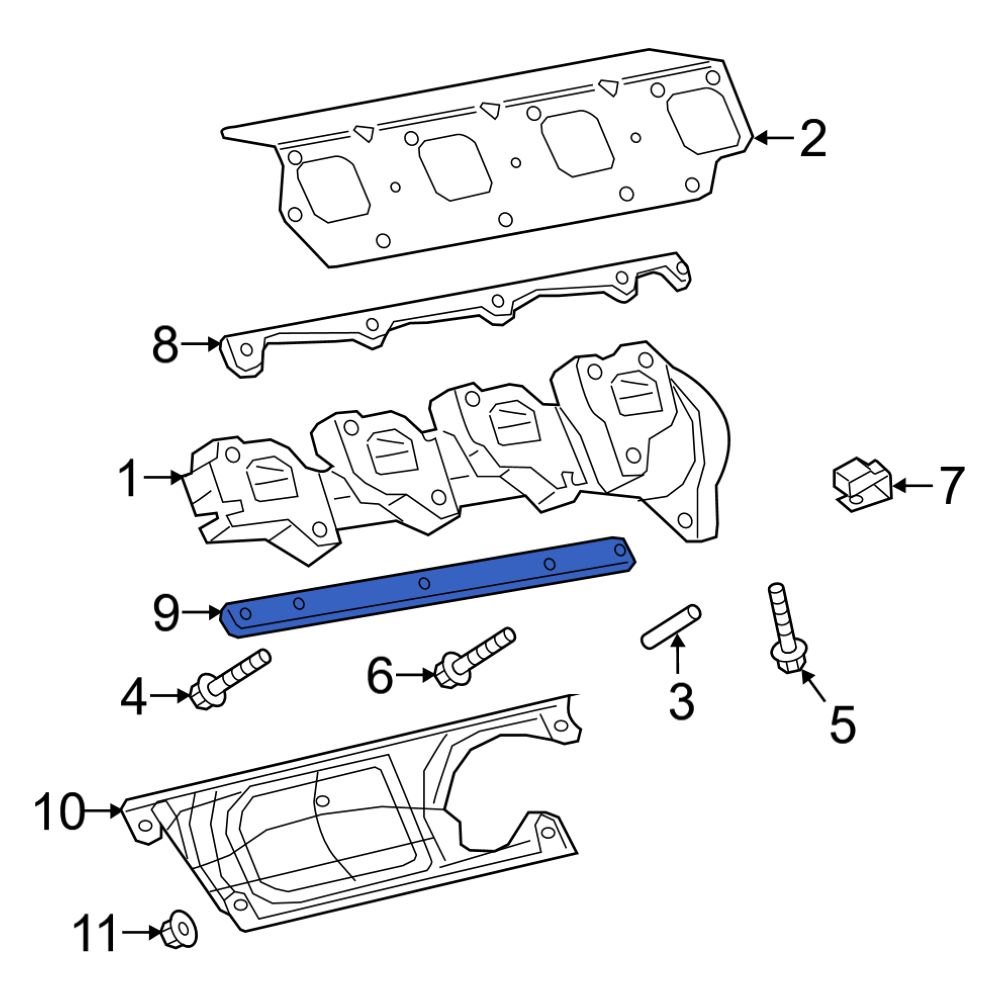 Ram OE 68408130AA - Lower Exhaust Manifold Brace