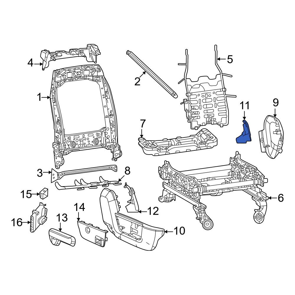 Ram OE 1NK88LC5AA - Front Right Inner Seat Back Recliner Adjustment ...