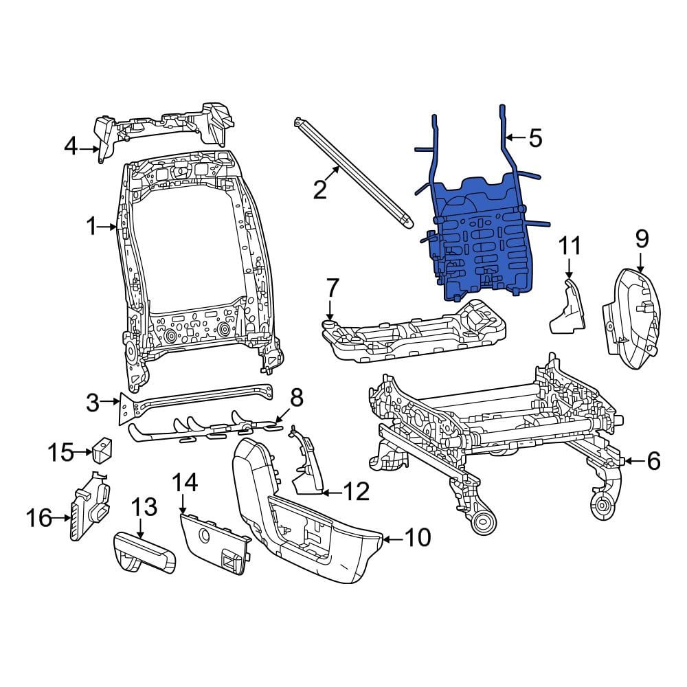 Ram OE 68050469AA - Front Right Seat Lumbar Support Cushion