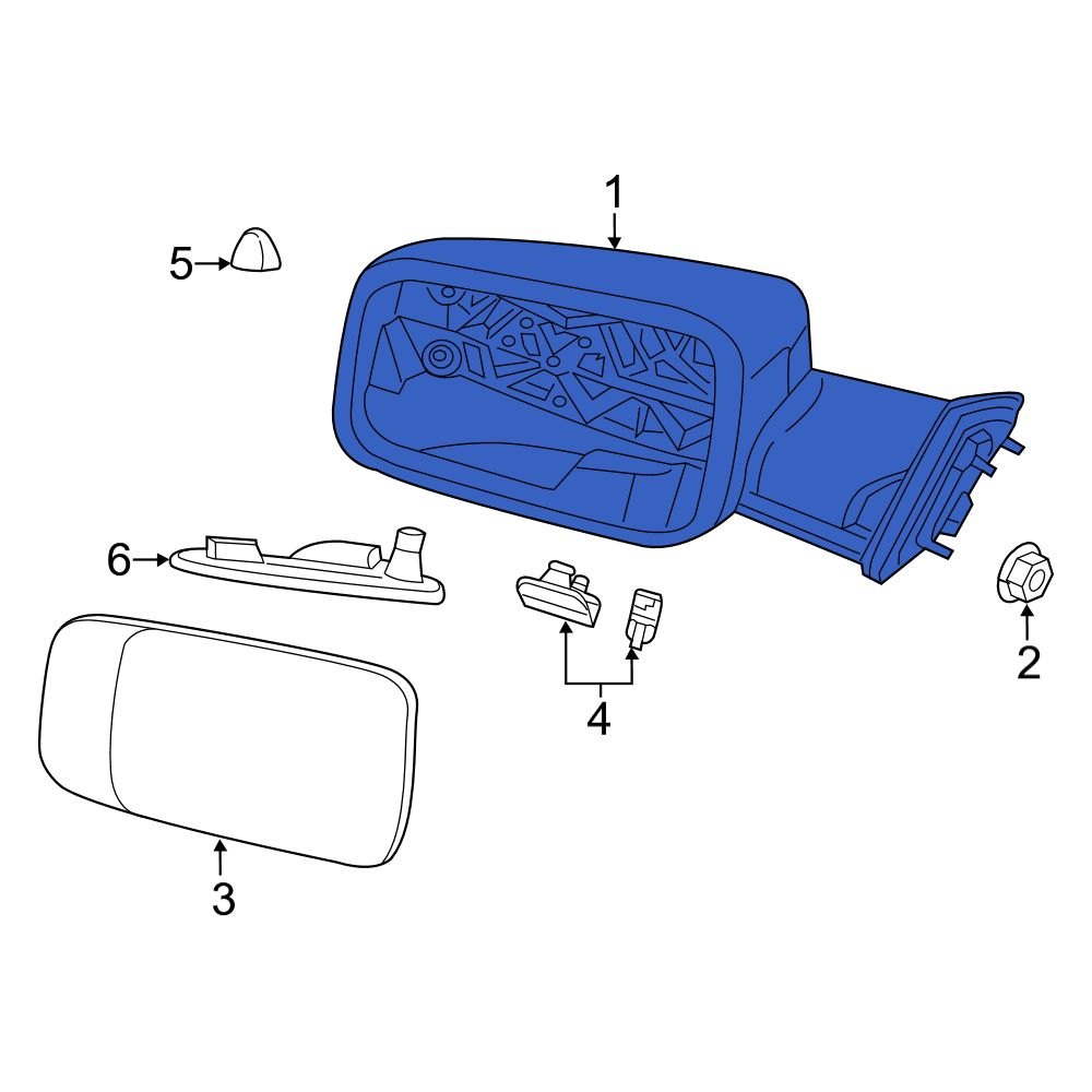 Ram OE 68361475AD - Front Left Door Mirror