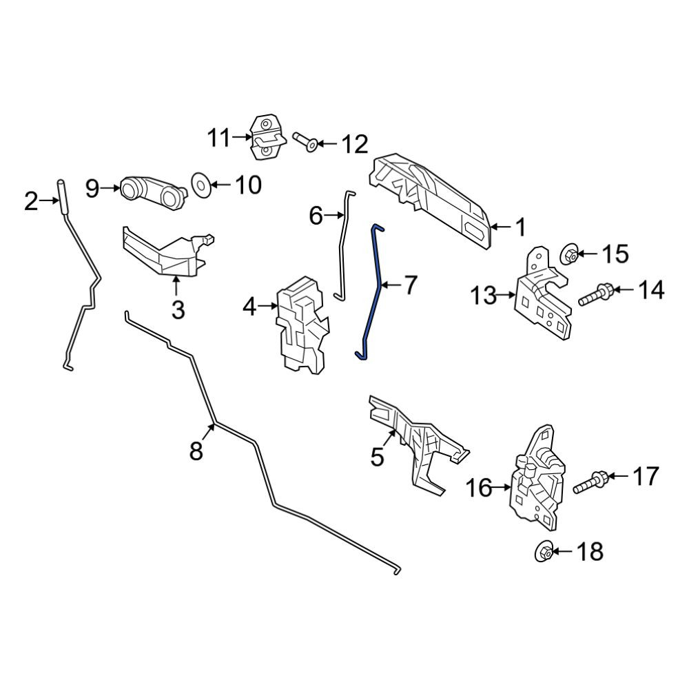 Ram OE 55372983AB - Front Left Outer Door Handle Link