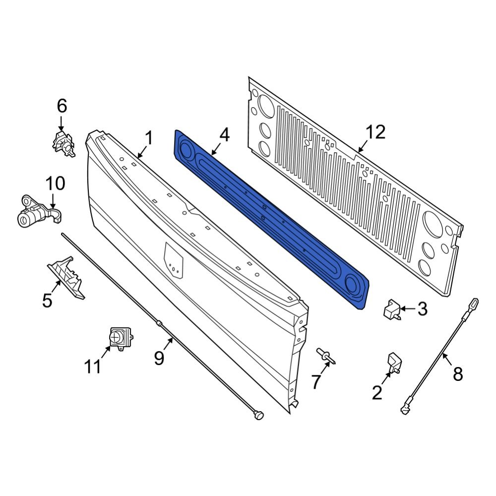 Ram OE 55275974AB - Rear Tailgate Gap Cover