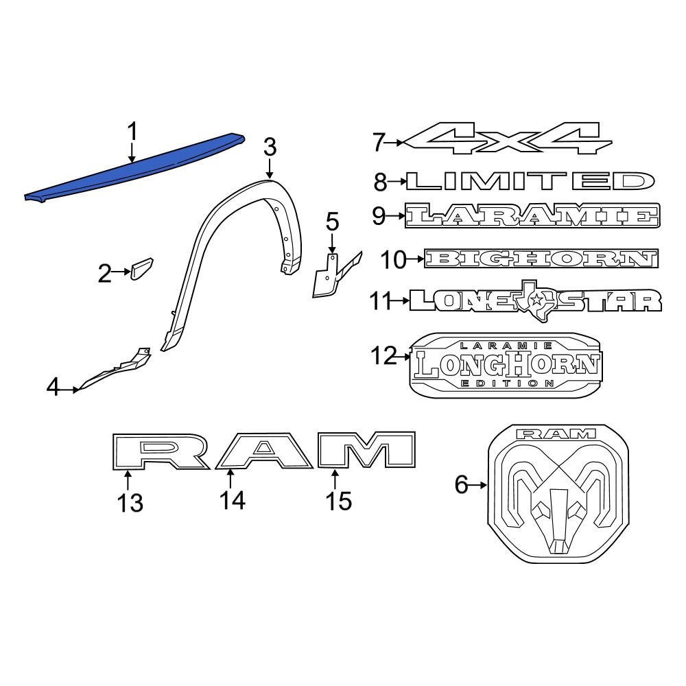 Ram OE 68364364AA - Rear Spoiler