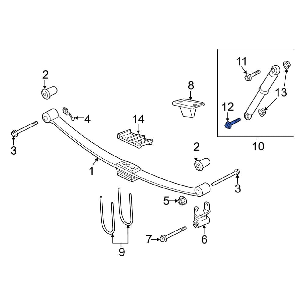 Ram OE 6507654AA - Lower Suspension Shock Absorber Bolt