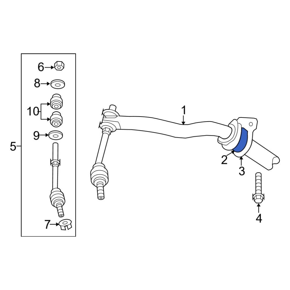 Ram OE 52126350AA - Front Suspension Stabilizer Bar Bushing