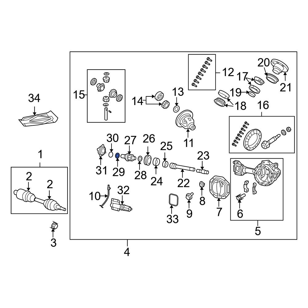 Ram OE 52111198AB - Rear Drive Axle Shaft Seal