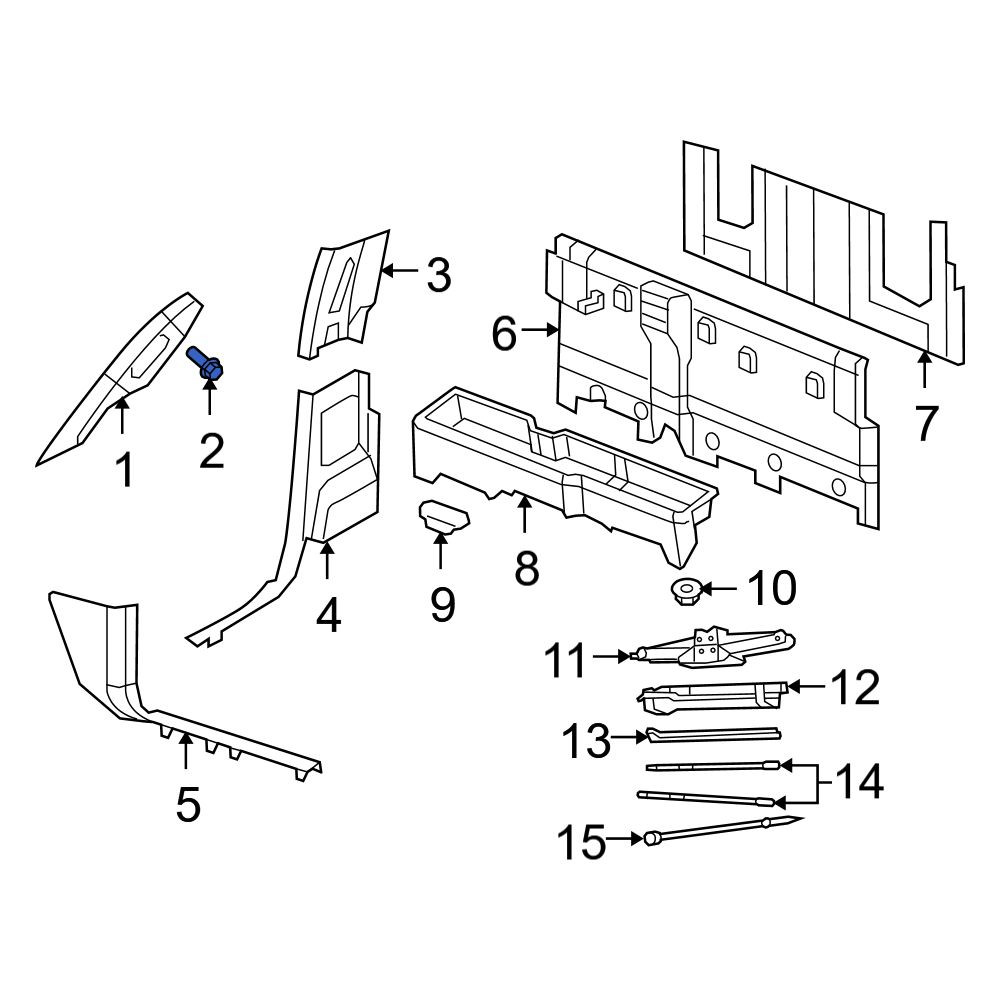 Ram OE 6509347AA - Body A-Pillar Trim Panel Screw