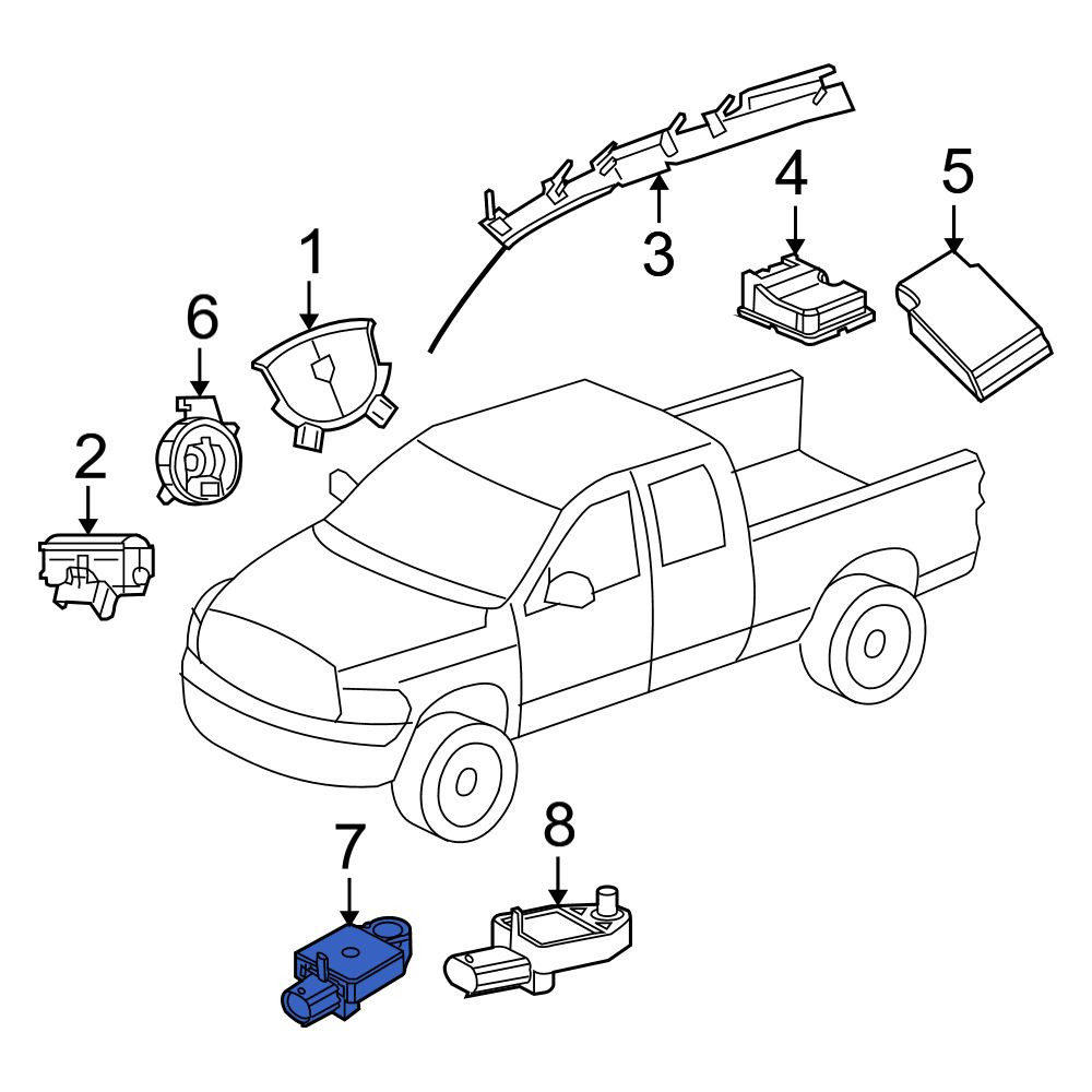 Ram OE 68056162AA - Front Air Bag Impact Sensor