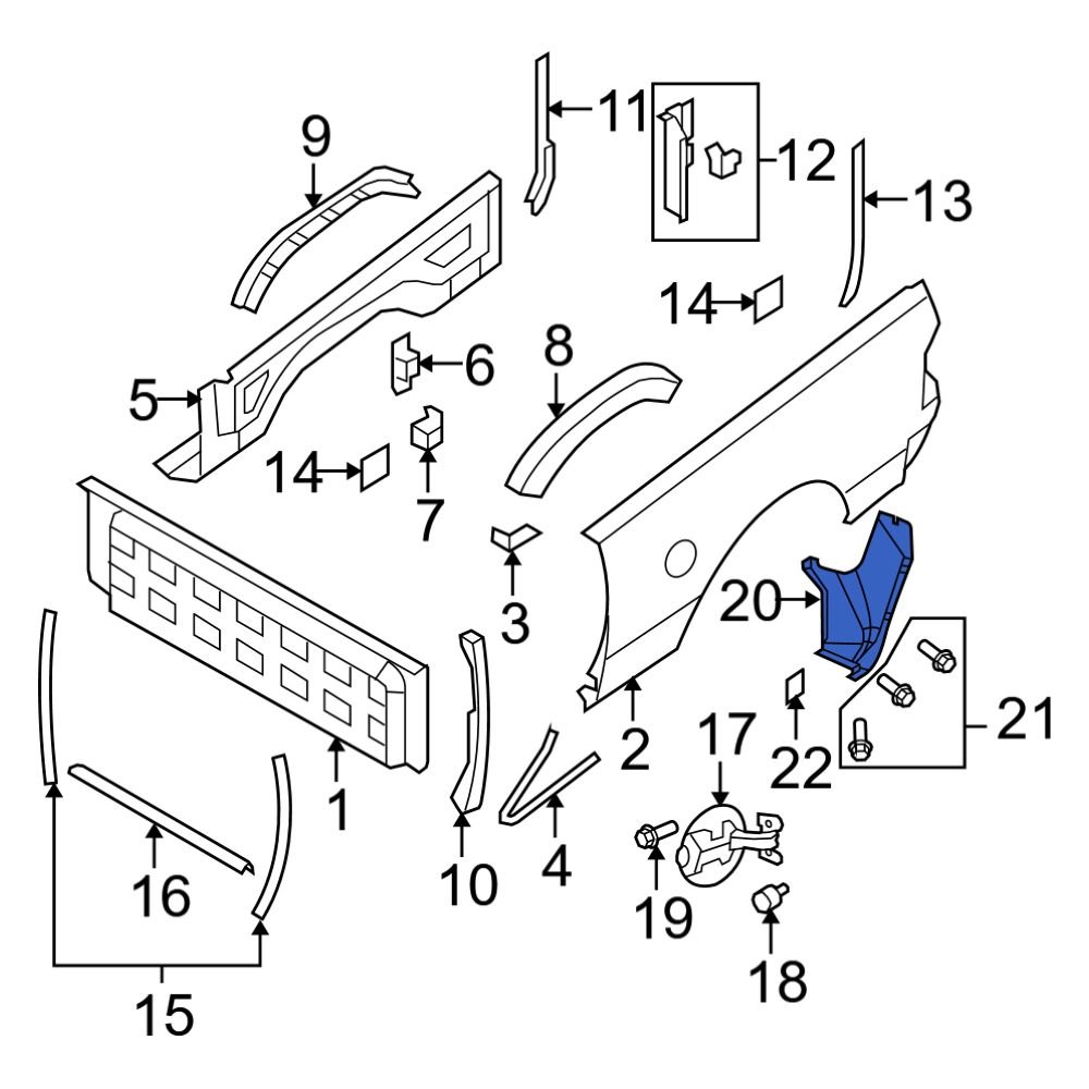 Ram OE 55277445AD - Rear Left Quarter Panel Splash Shield