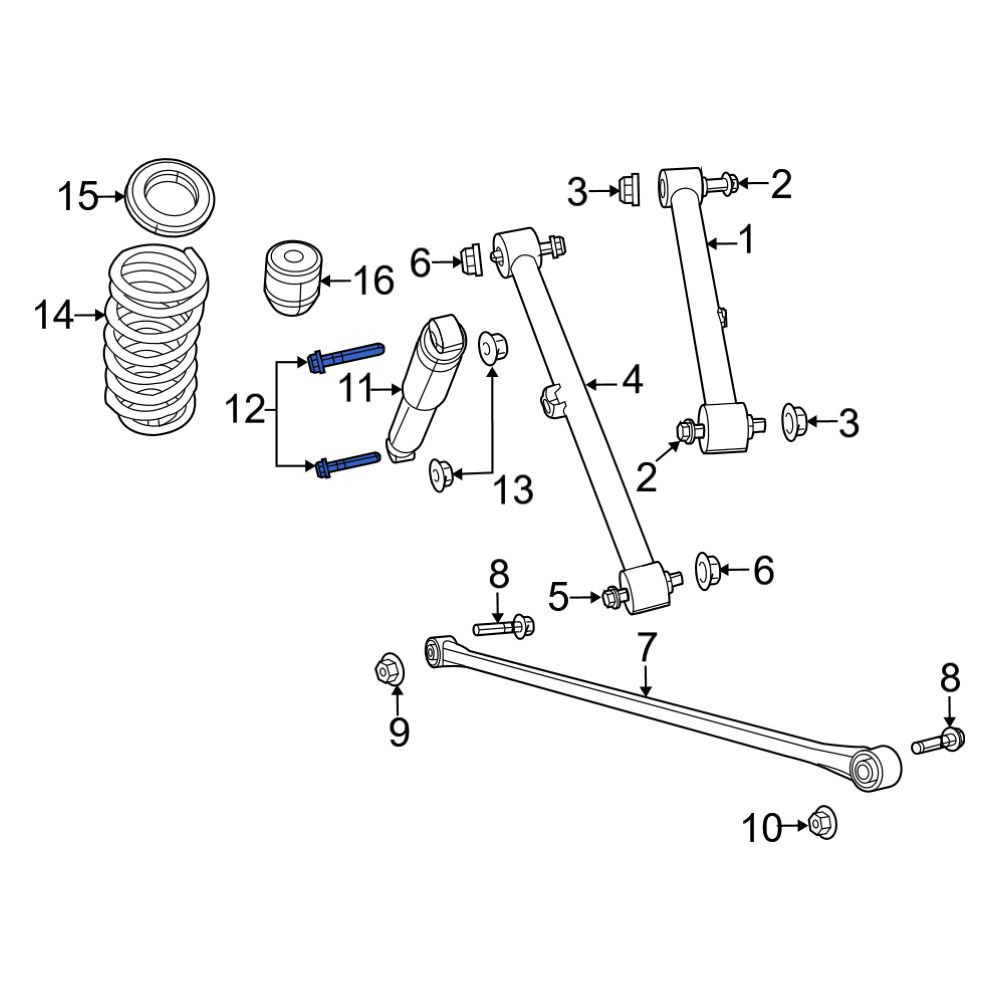 Ram OE 6507654AA - Lower Suspension Shock Absorber Bolt
