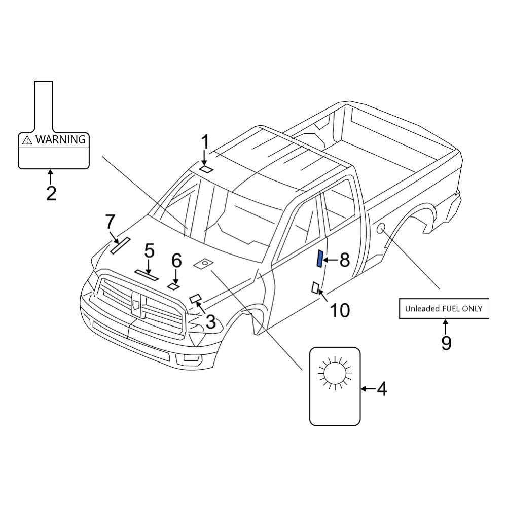 Ram OE 5020527AC - Caution Label