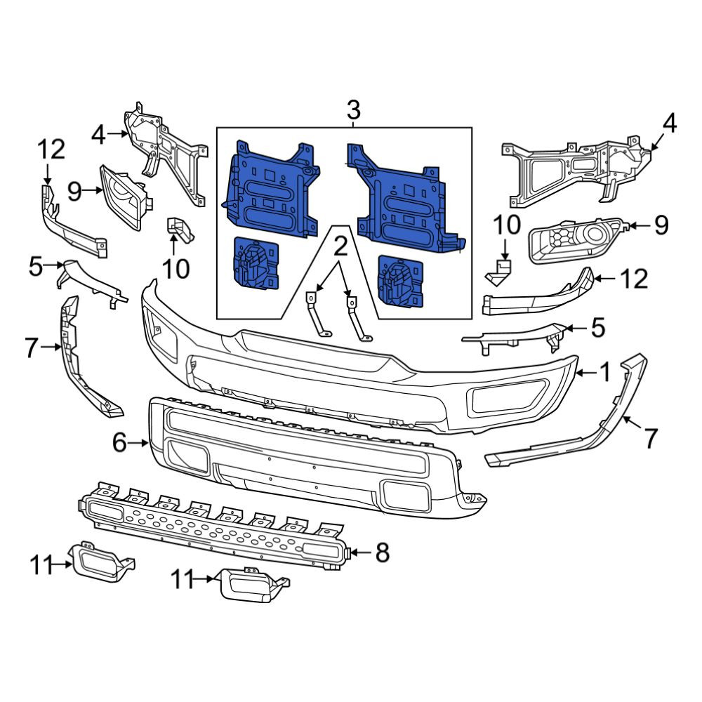 Ram OE 68271506AB - Lower Bumper Face Bar Bracket