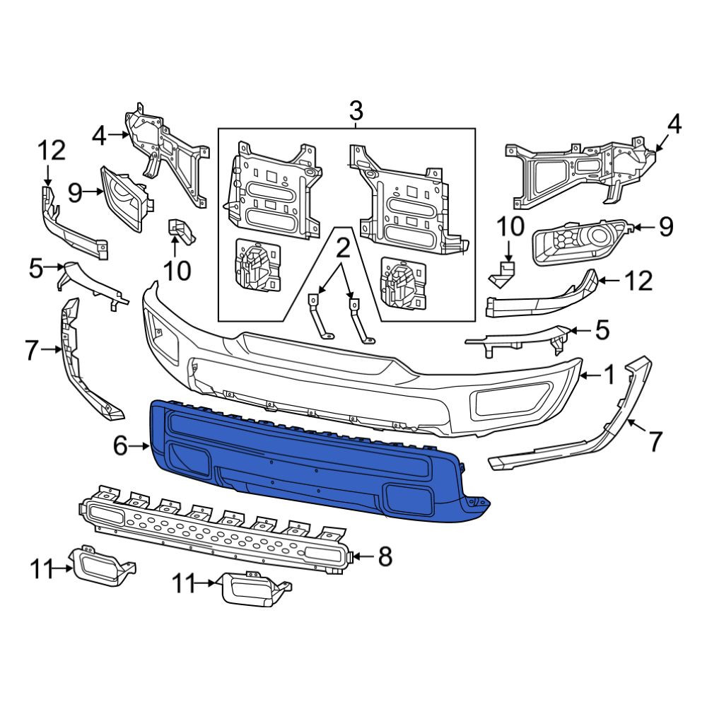 Ram OE 5SX96JSCAC - Front Center Bumper Cover