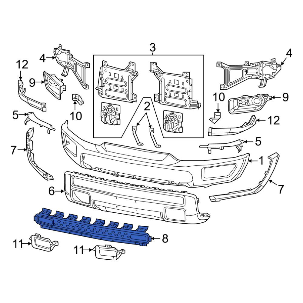 Ram OE 68271566AA - Front Lower Grille