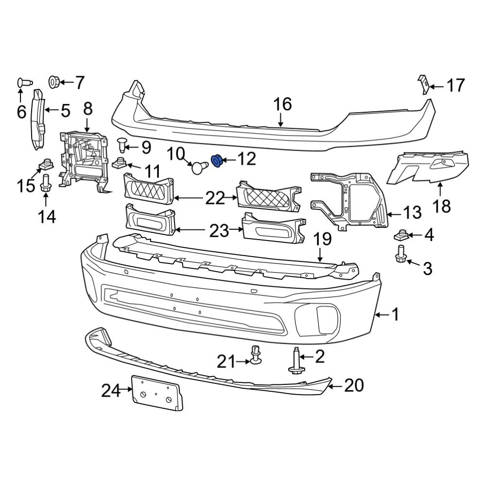Ram OE 6100843 - Bumper Face Bar Mount Nut