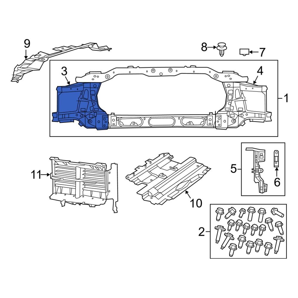 Ram OE 68222828AA - Front Right Headlight Mounting Panel
