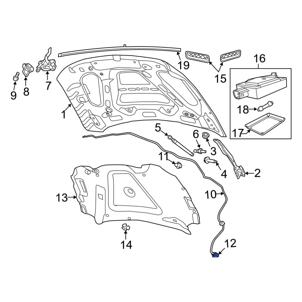 Ram OE 68085761AB - Front Hood Release Handle