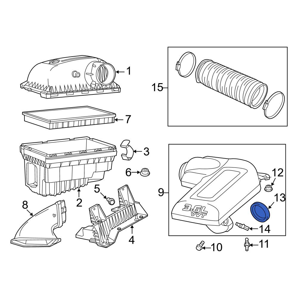 Ram OE 68105185AA - Engine Air Intake Resonator Seal