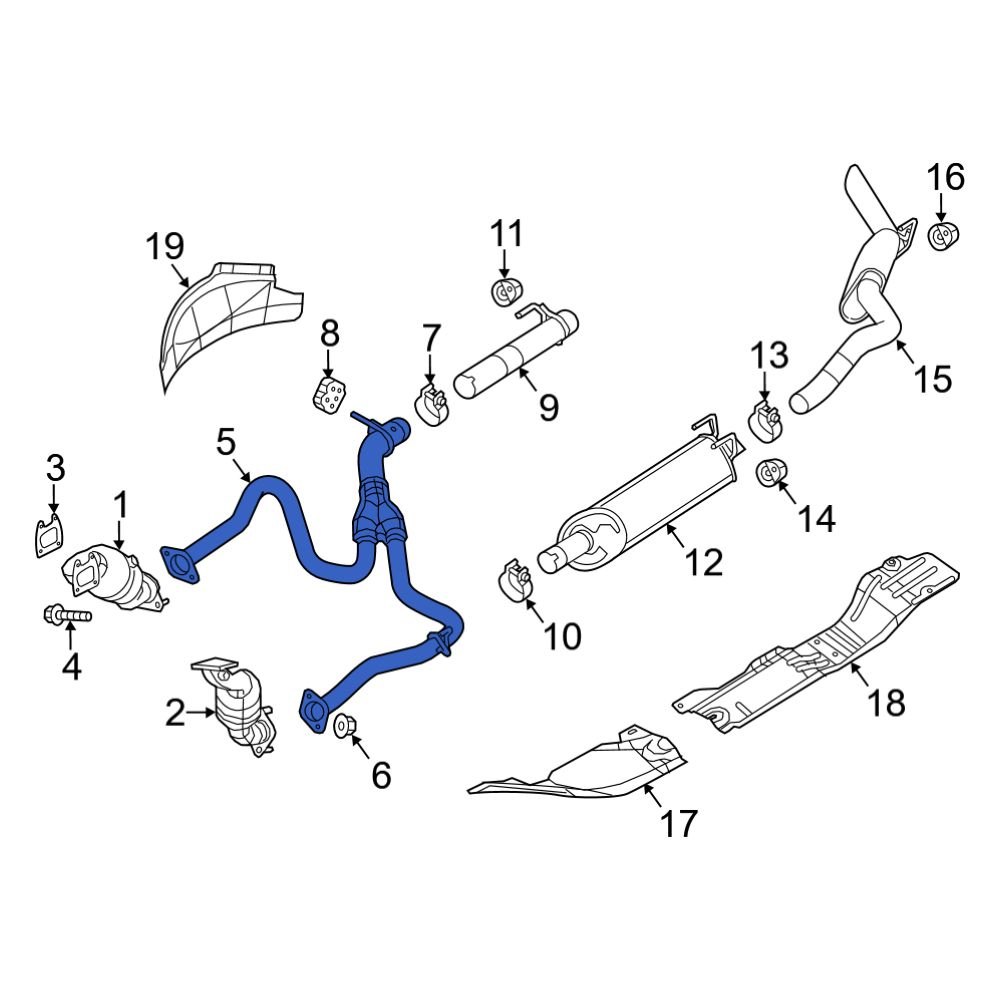 Ram OE 68092753AA - Front Exhaust Crossover Pipe