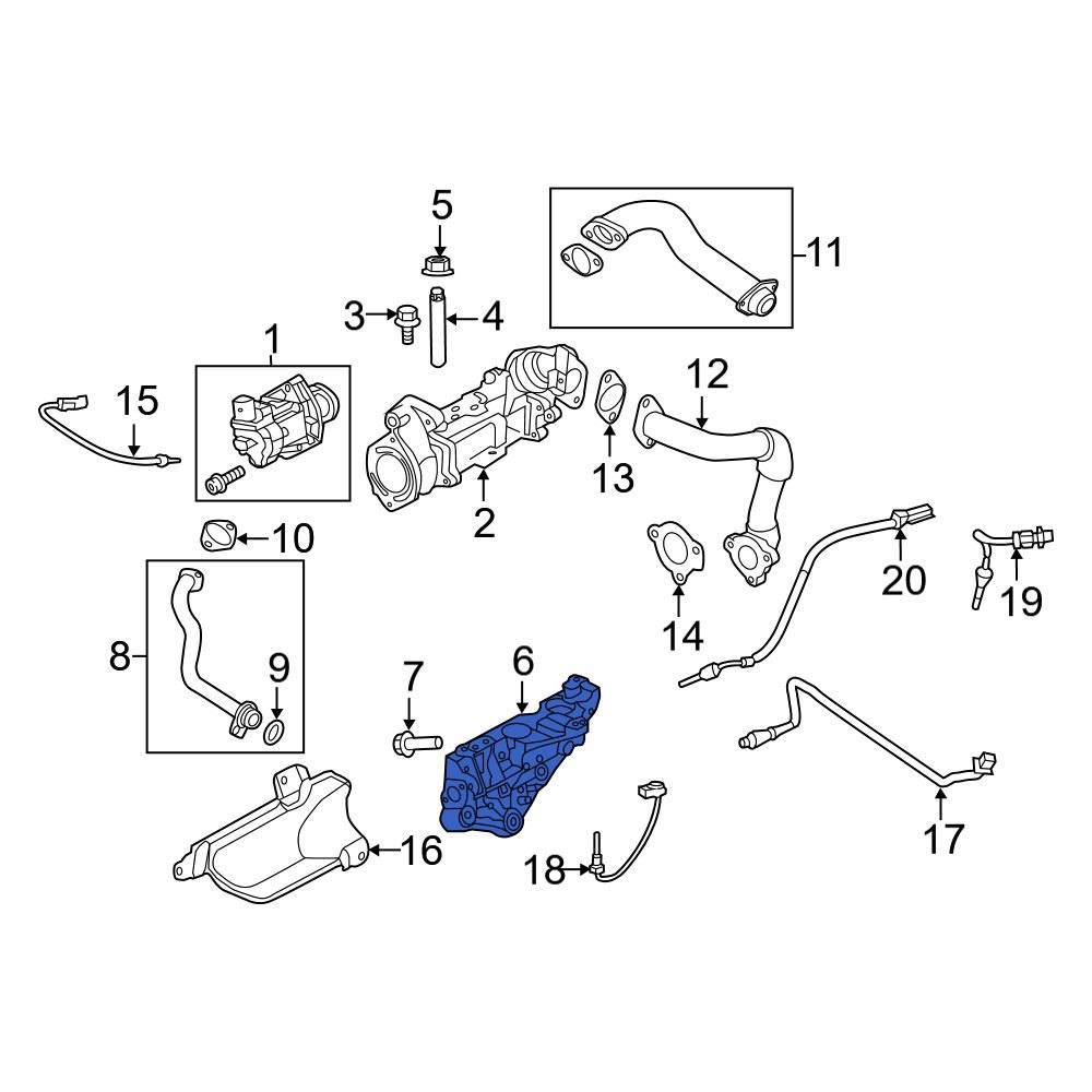 Ram OE 68280315AA - Exhaust Gas Recirculation (EGR) Cooler Bracket