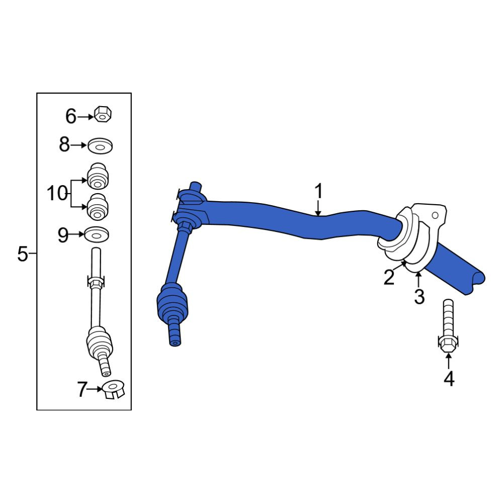 Ram OE 55398938AC - Front Suspension Stabilizer Bar