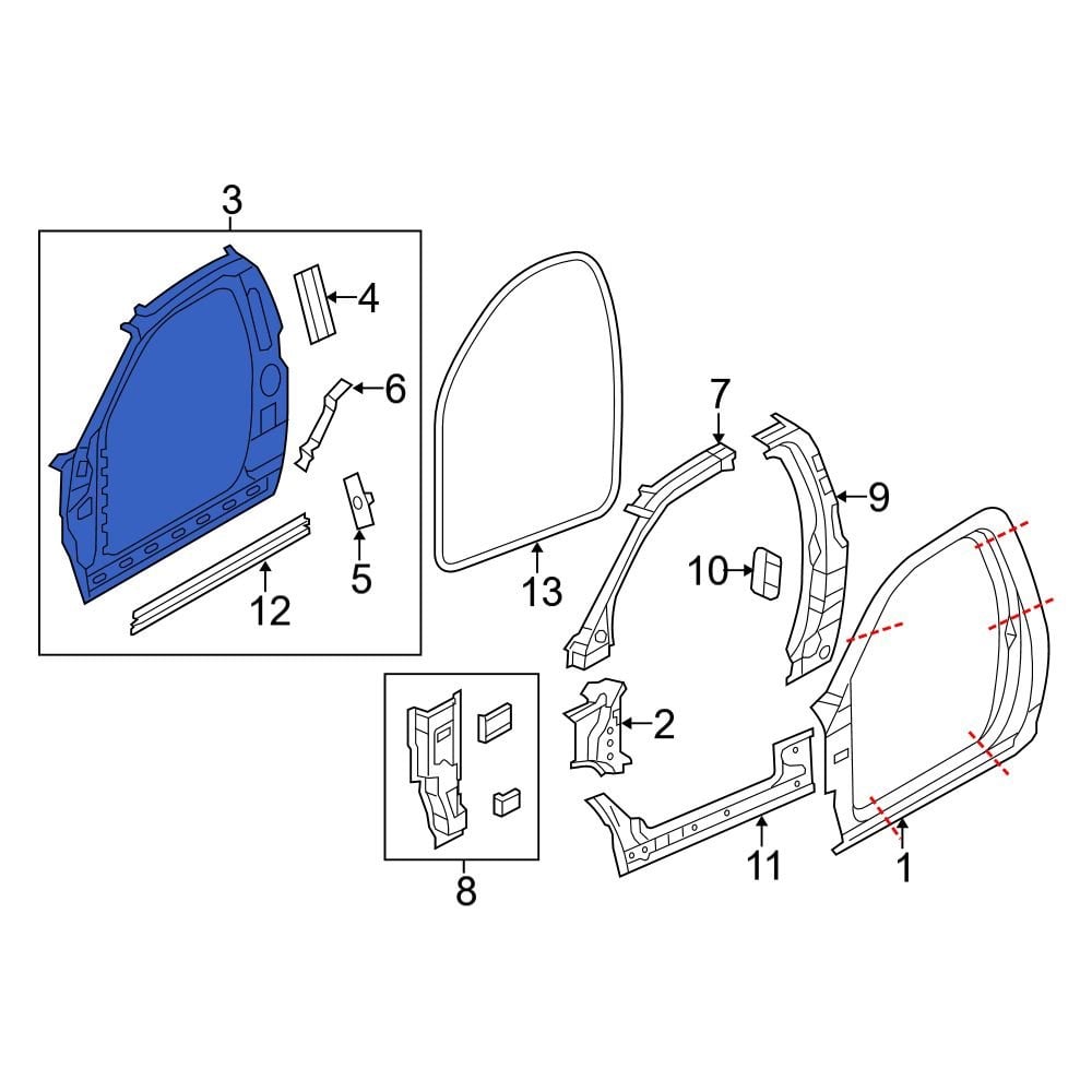 Ram OE 68605185AA - Left Inner Uniside