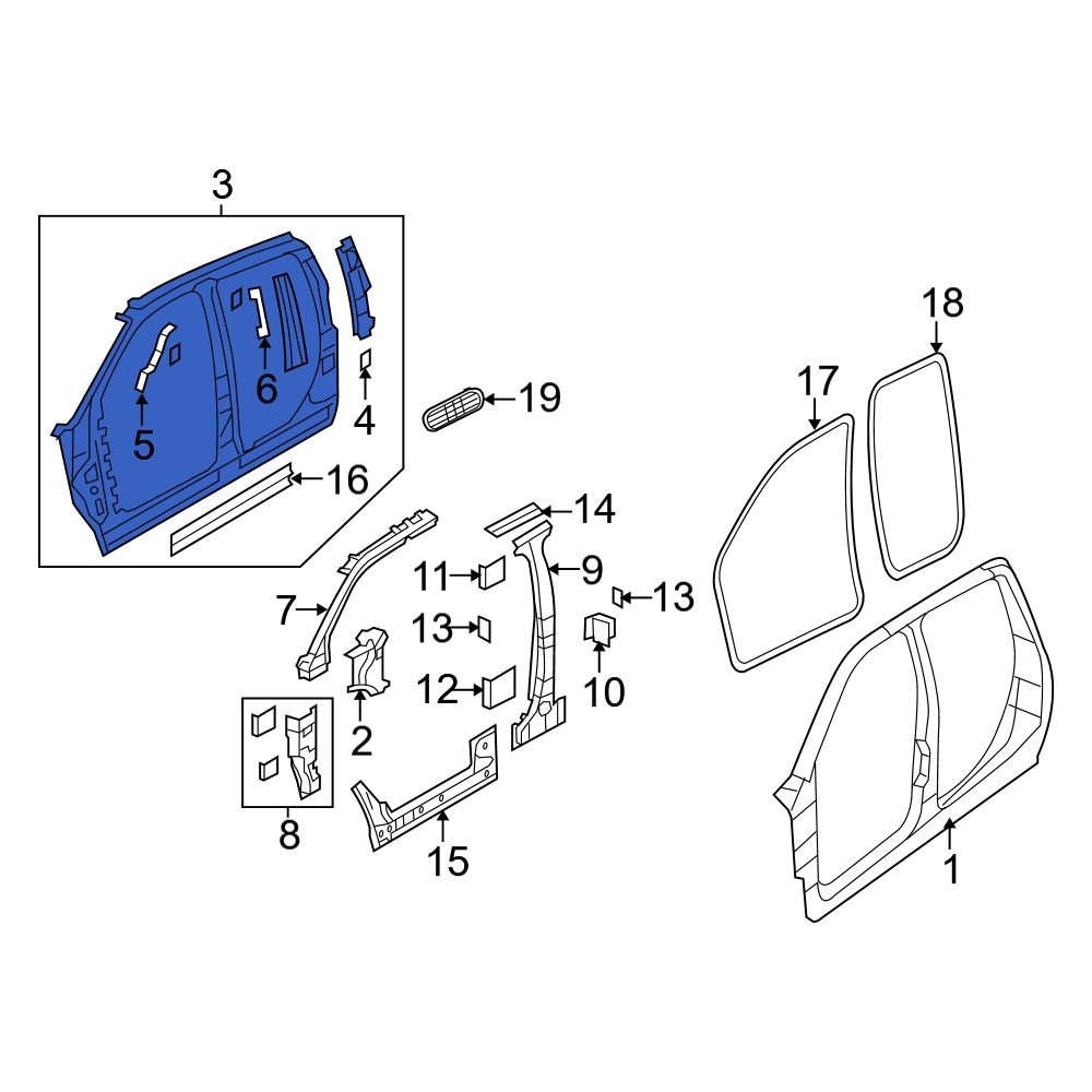 Ram OE 68605185AA - Left Inner Uniside