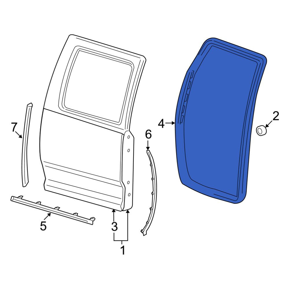 Ram OE 55112374AH - Rear Right Outer Door Seal