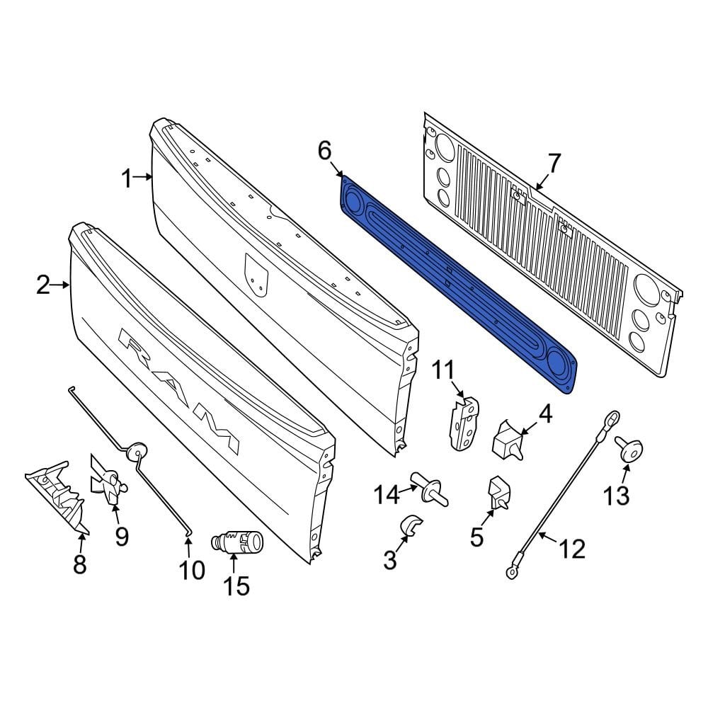Ram OE 68278374AC - Rear Tailgate Gap Cover
