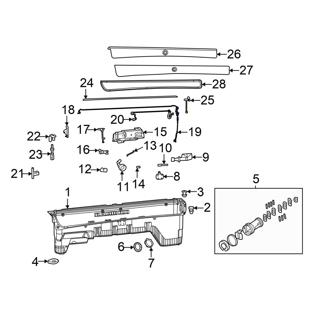 Ram OE 68206716AA - Tailgate Wiring Harness