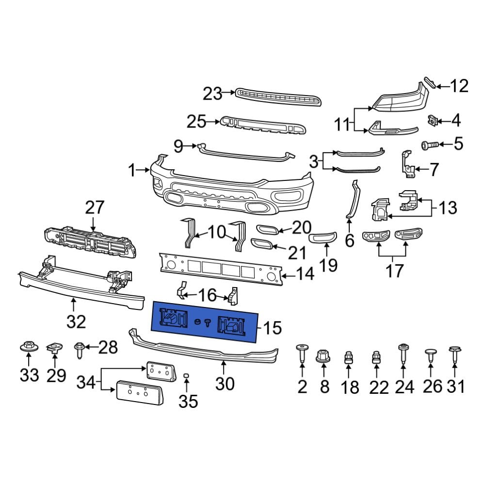 Ram OE 68404042AA - Front Bumper Face Bar Mount