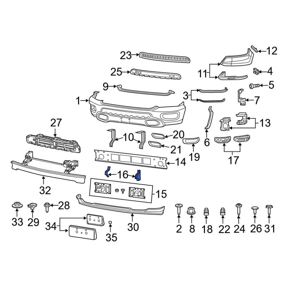 Ram OE 68274691AB - Front Lower Bumper Cover Support Rail